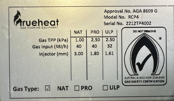 Trueheat RCP4 Gas Pasta Cooker With Warranty